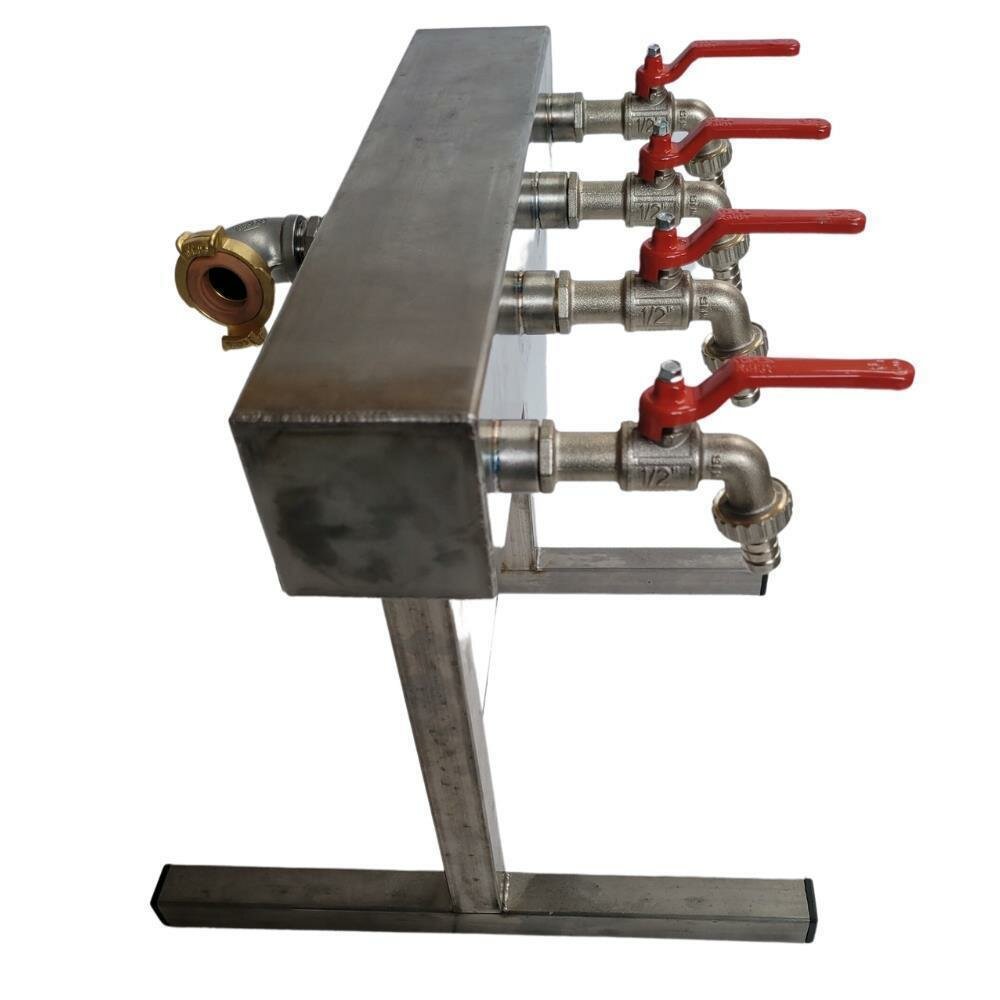 Wasserverteiler 4-fach mit DVGW Absperrhahn+Rohrbelüfter, 214,00